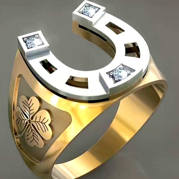 🍀 Lucky Brand Jewelry | Accessories | Mens Good Luck Horse Shoe Ring ...